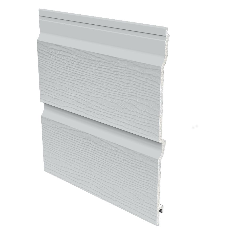 Bardage clin double massif Fortex PVC structuré gris ciment épaisseur ...