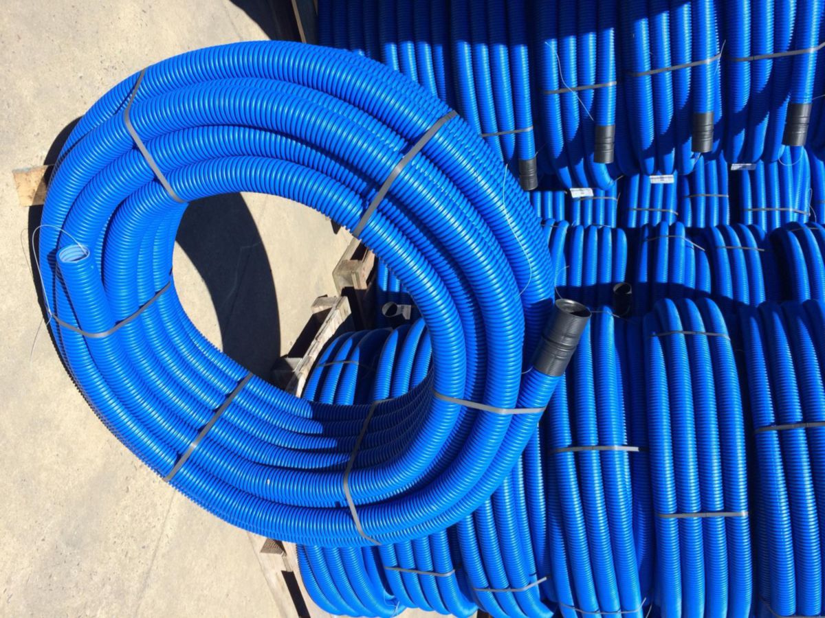 Gaine TPC annelée/lisse - PEHD bleu - Ø 63 mm - couronne de 50 m - OD PLAST
