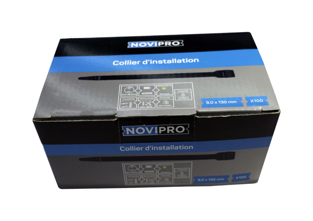 Collier d'installation PA 6.6 tête double 9 mm x 130 noir (boîte x 100 ...