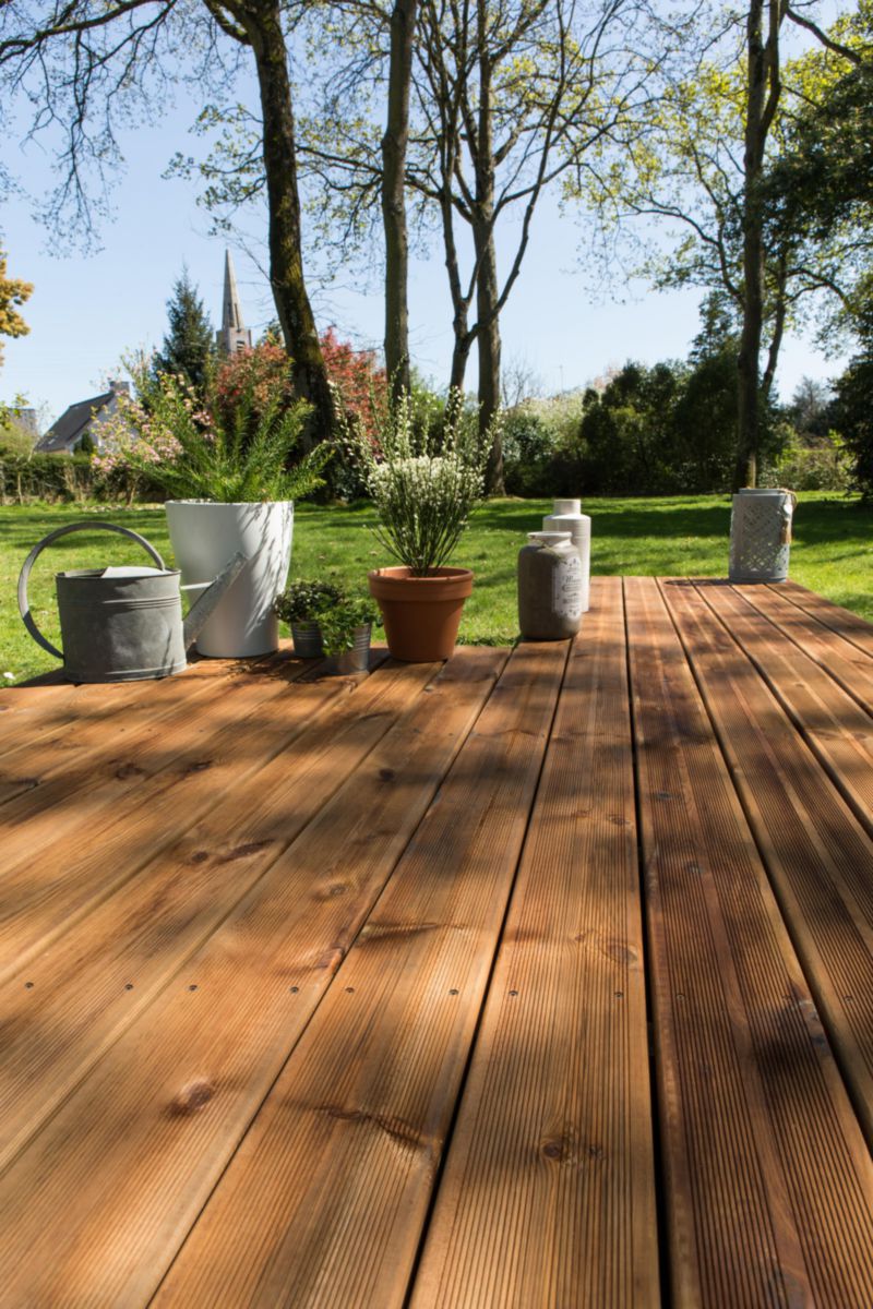 Terrasse bois lame pin sylvestre Isea - traité classe 4 marron - 27x145 mm - L. 4,50 m - SILVERWOOD