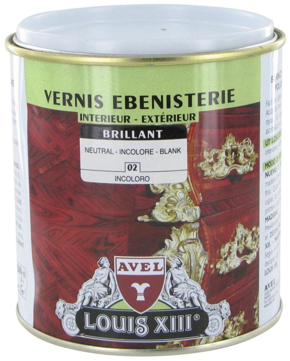 Vernis bois brillant 500ml incolore, réf. 295280 - AVEL