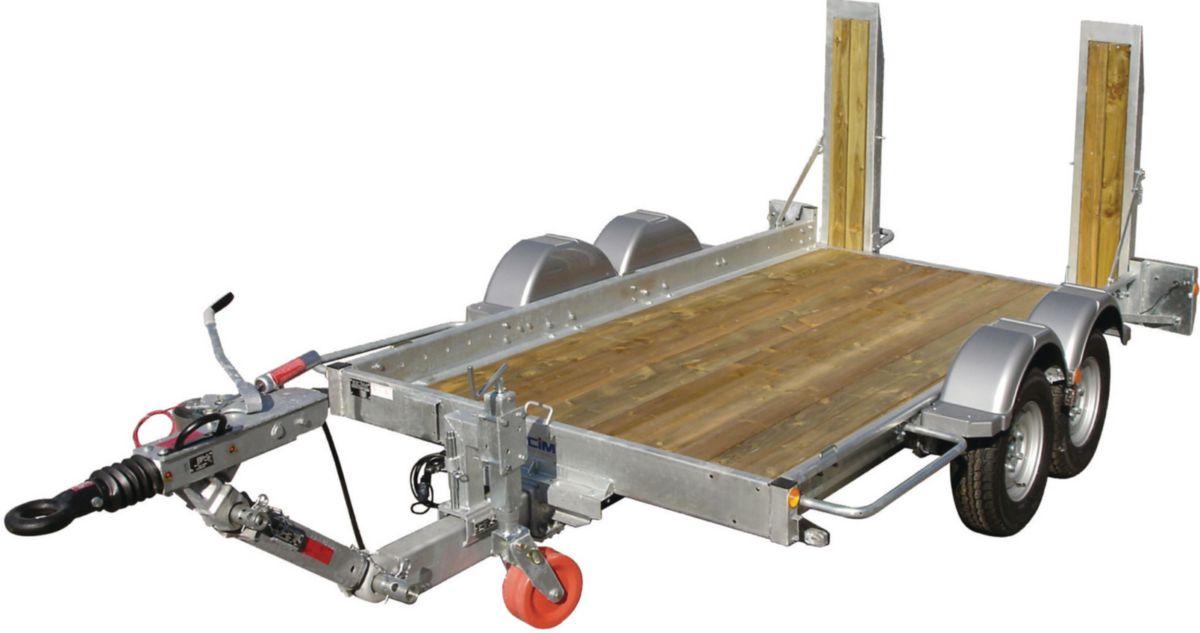 Remorque porte engin chassis mecano soudé avec timon compensateur d ...