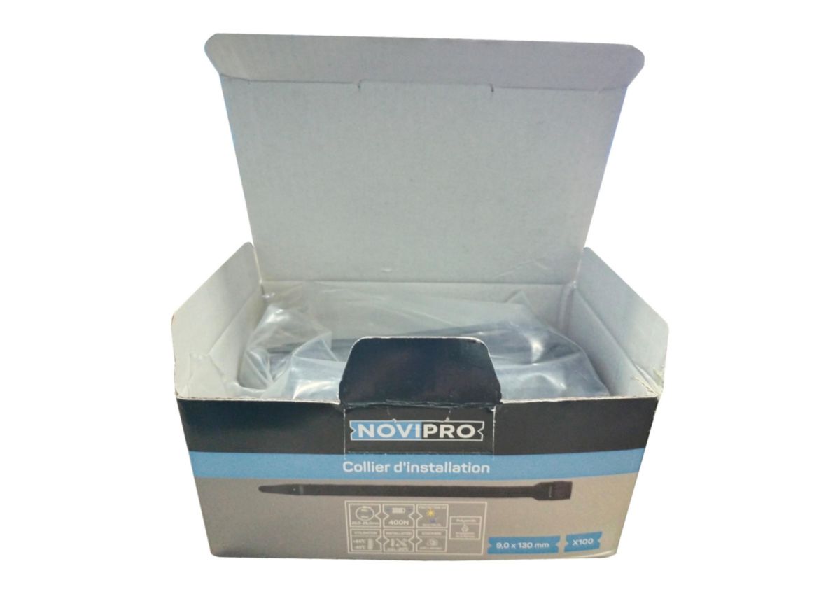 Collier d'installation PA 6.6 tête double 9 mm x 130 noir (boîte x 100 ...