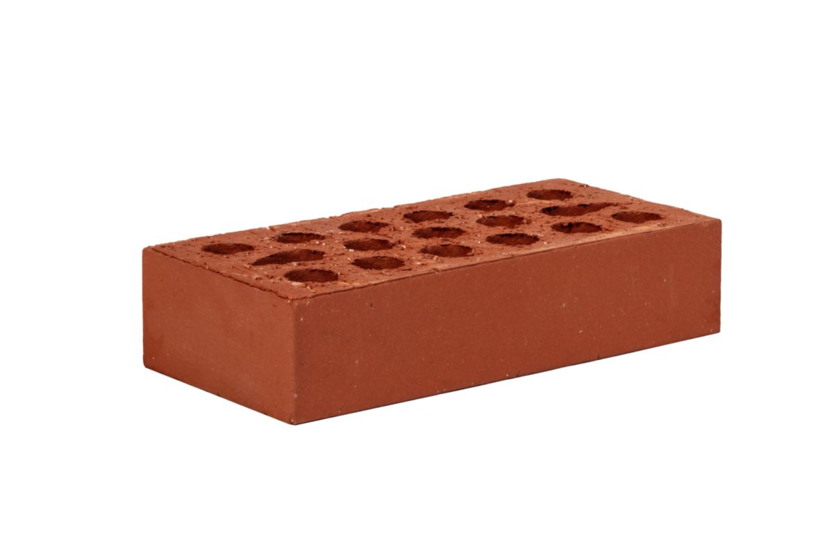 Brique perforée terre cuite rouge sablé 22 x 10,5 x 5 cm - TERREAL
