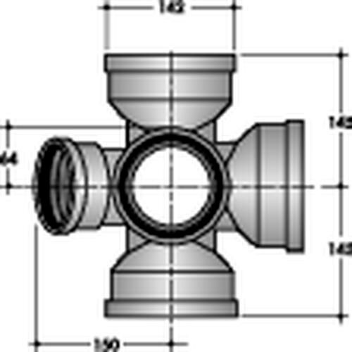 Culotte quadruple pour 1 WC CHUTUNIC PVC diamètre 100mm CAM77 - NICOLL
