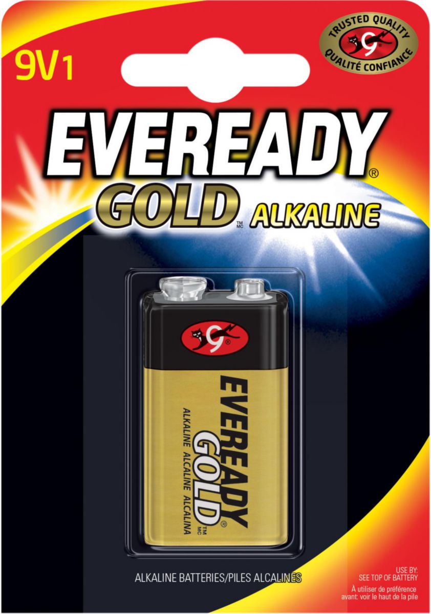 Pile alcaline Eveready Gold 9V LR61 B1 Réf. EVLR622 - ENERGIZER