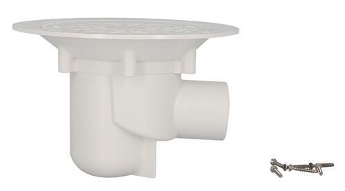 Siphon sol plastique avec grille PVC sortie horizontale diamètre 50mm ...