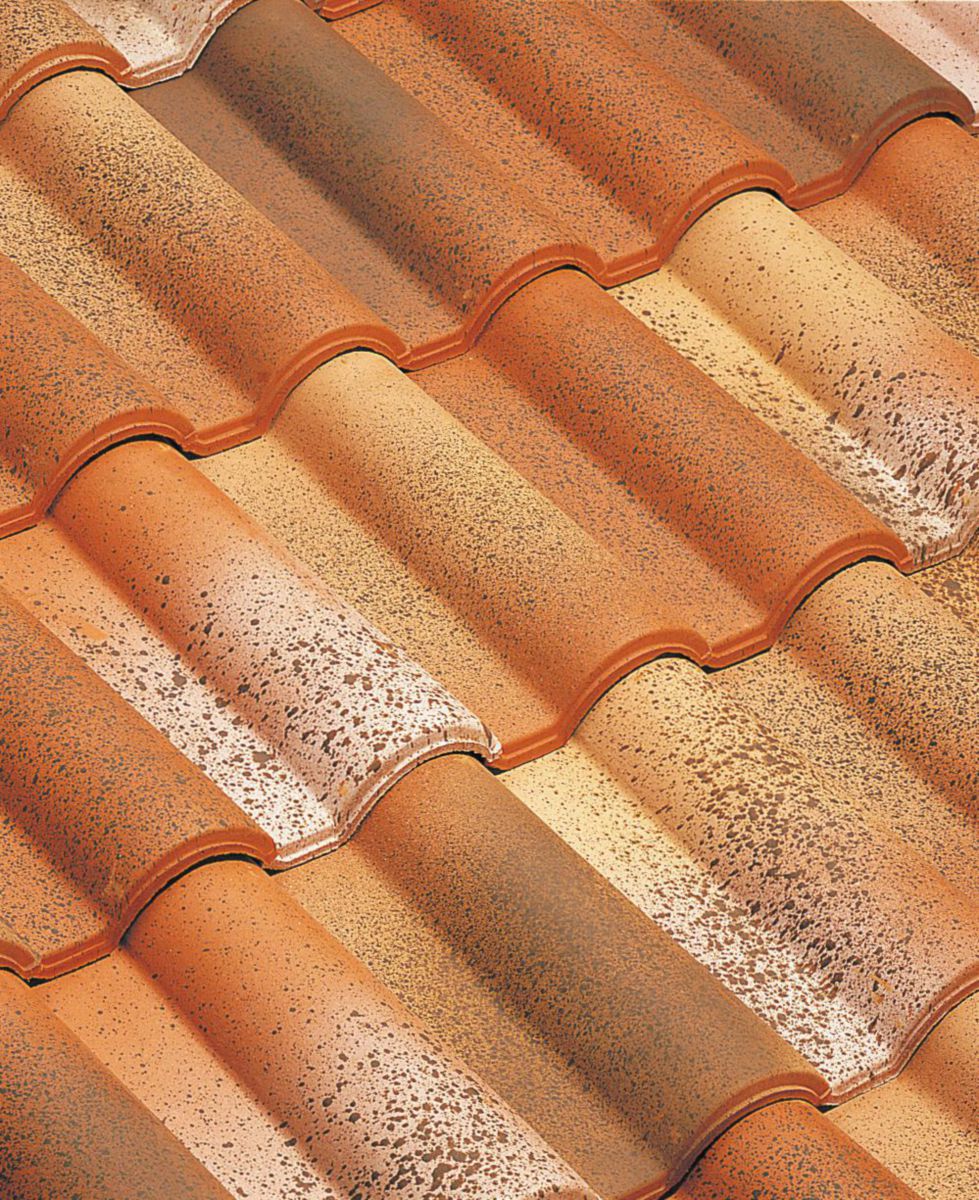 Tuile de rive à rabat droite à recouvrement Romane terre cuite paysage ...