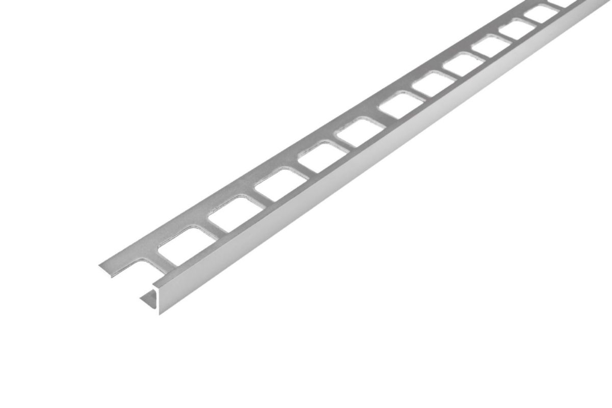Profilé de finition chant droit - aluminium gris clair - L. 250 cm - H ...