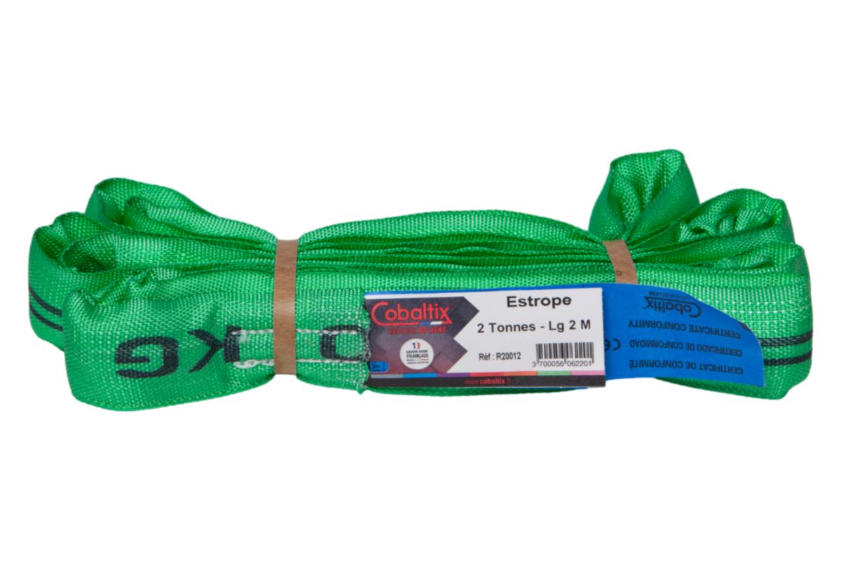 Estrope synthétique A20/2T - vert - L. 3 m - COBALTIX