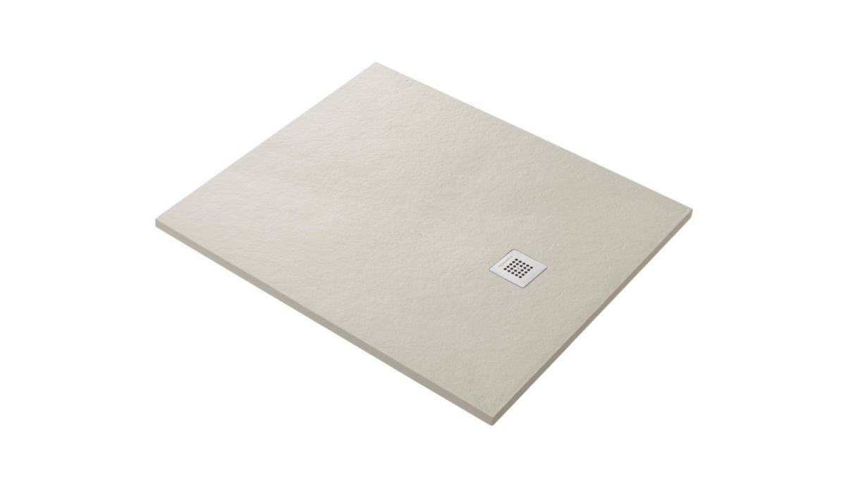 Receveur de douche Base Slate - beige aspect ardoise - 120x90 cm - ép ...