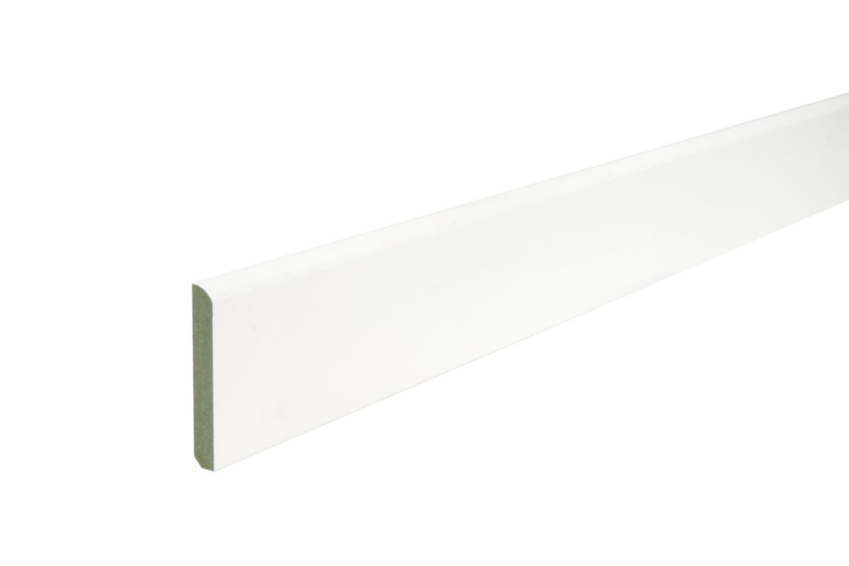 Plinthe MDF hydrofuge prépeinte blanc - arrondie - 14x70x2440 mm ...