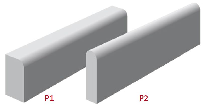 Bordure P1 classe T gravillons lavés 0900 longueur 1m (Arthon) ST - STRADAL