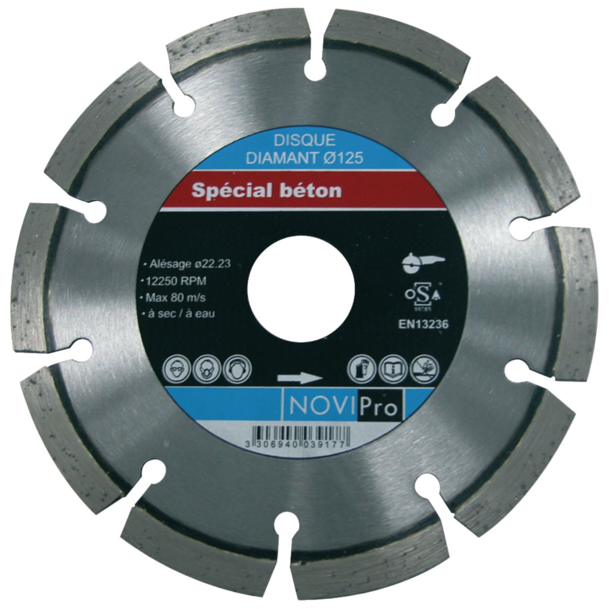 Disque diamant béton Novipro Ø 125 mm alésage 22,2 mm ép. 2,2 mm - NOVIPRO Disque diamant béton Novipro Ø 125 mm alésage 22,2 mm ép. 2,2 mm - NOVIPRO
