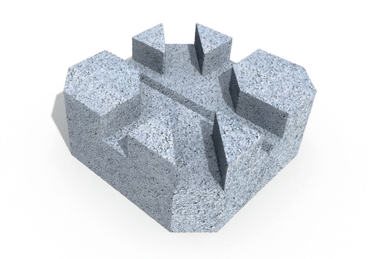 Plot Béton Pour Pose Sur Terrasse 24x24x10cm Gris Alkern