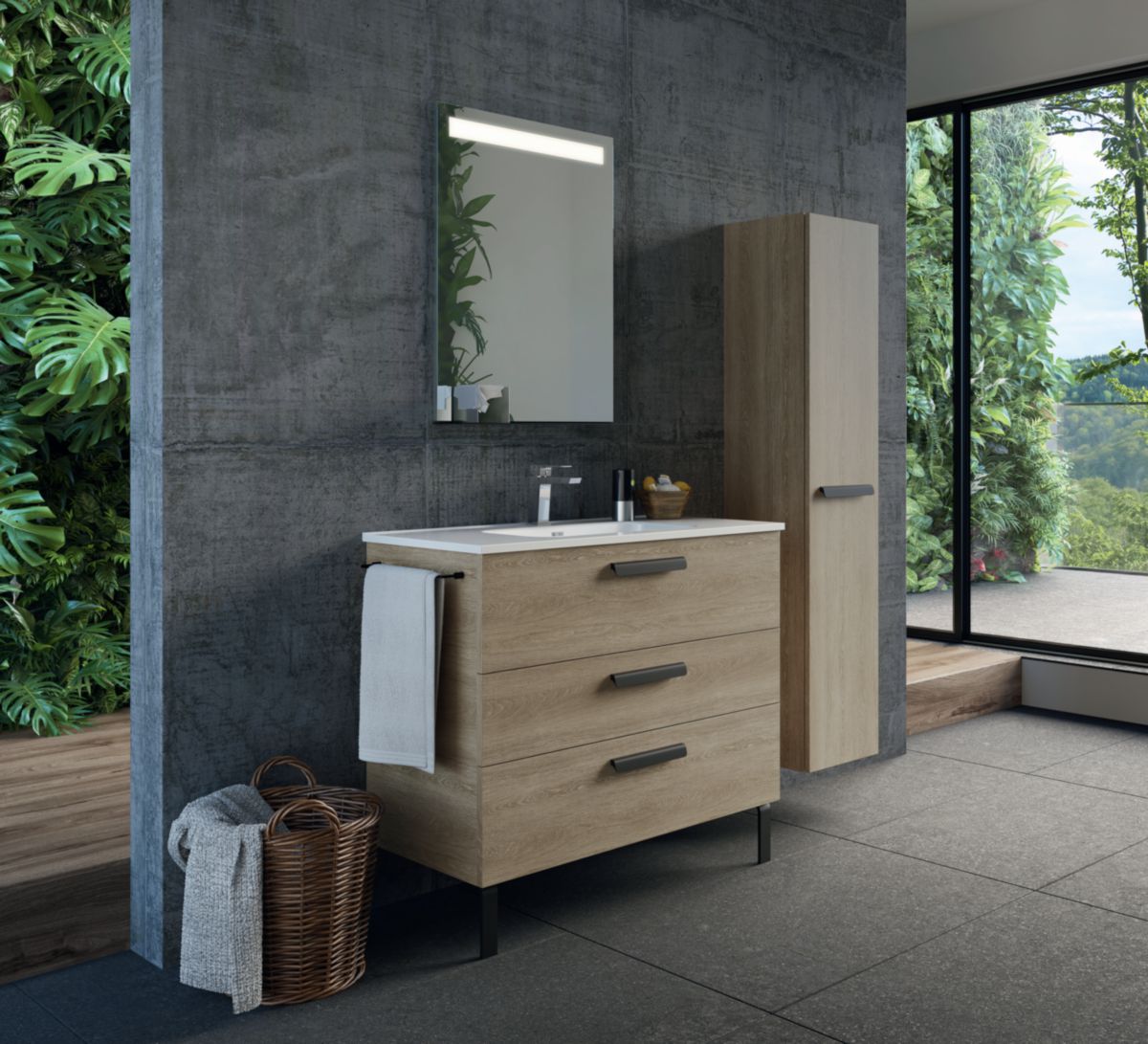 Plan céramique Alterna Concerto 70 cm vasque centrée - ALTERNA