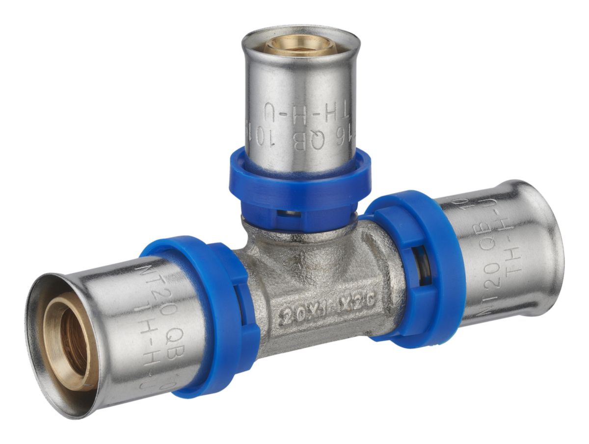 Raccord multicouche à sertir multiprofil - té réduit diam 20-16-20 mm - Réf. 311001 - NOYON ...