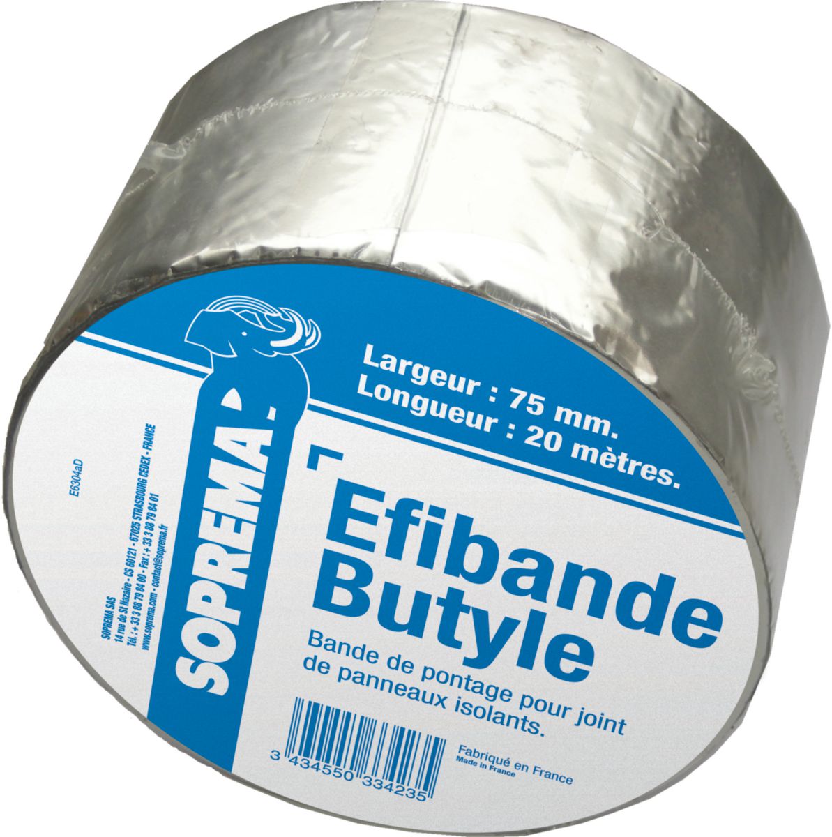 Bande étanchéité aluminium/butyle Efibande Butyle rouleau de 20x75 mm ...