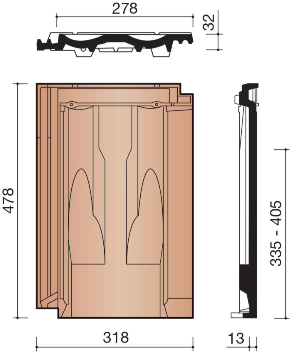 Tuile chatière optima rouge lantenne MOPT8640 - KORAMIC