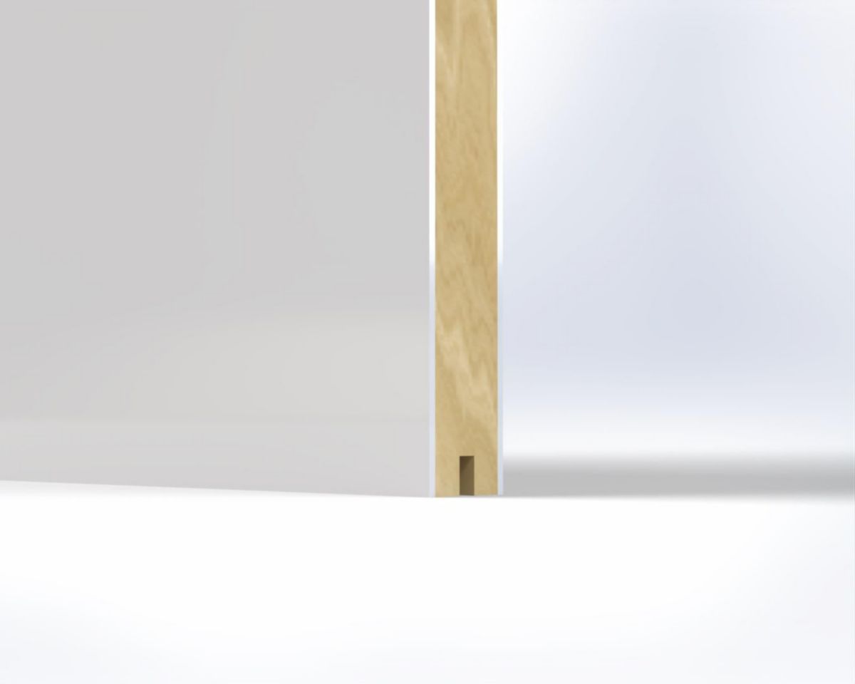 Porte alvéolaire coulissante 204x93cm Usinage rainure basse + mortaise ...