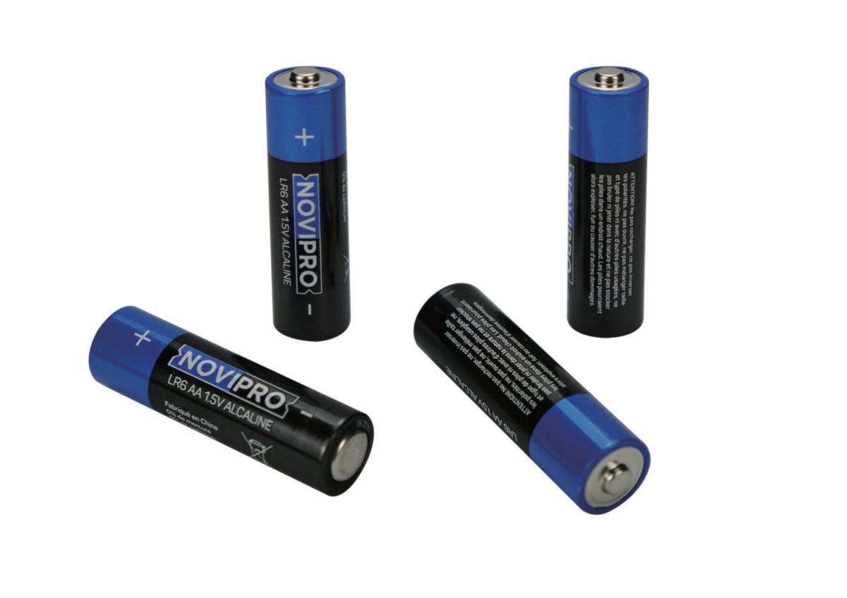 Piles LR6 Alcalines AA 1,5V - paquet de 12 piles - NOVIPRO