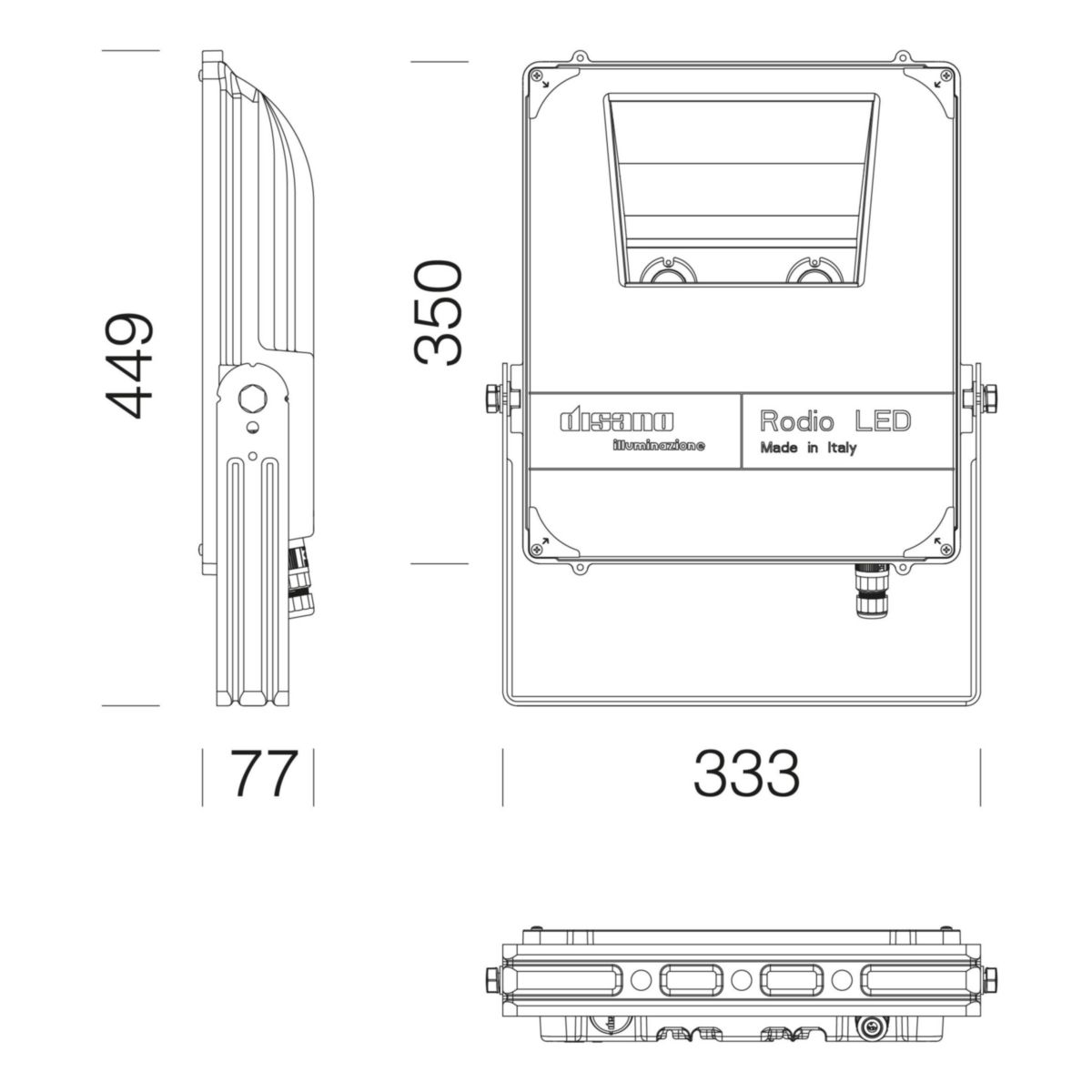 Projecteur Rodio 1898 LED 129 W - 13347 lm - gris graphite - DISANO