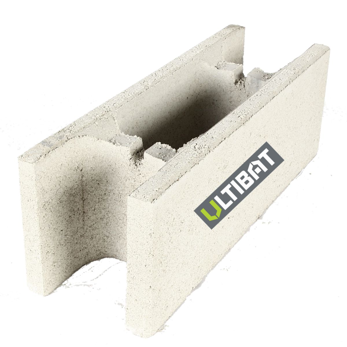 Bloc de coffrage béton Éclair 1 B60 - ton pierre - 600x200x200 mm - ULTIBAT