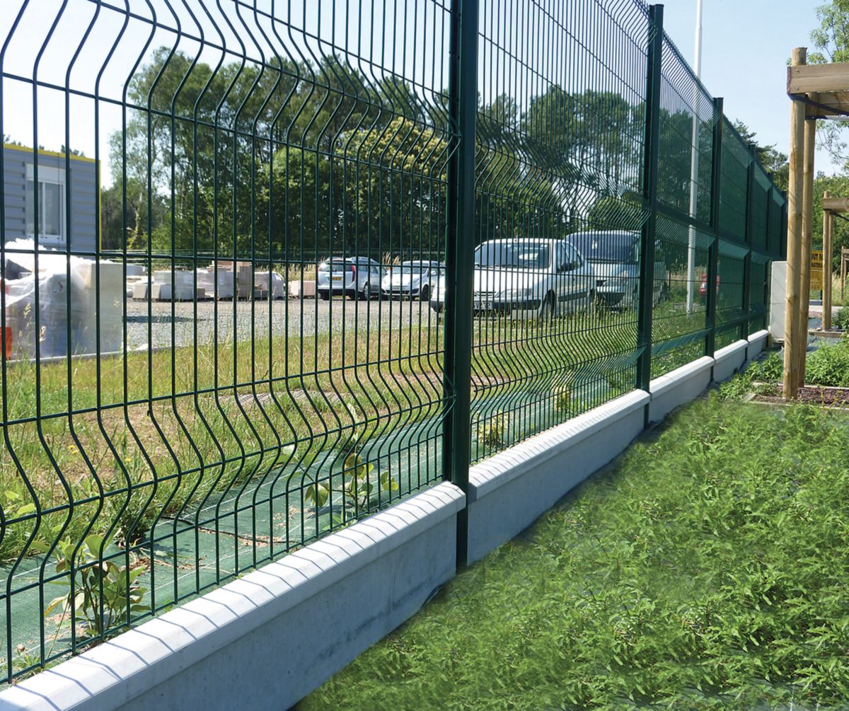 Plaque de soubassement 1/2 chaperon gris béton Rousseau 250 x 25 x 1,7 ...