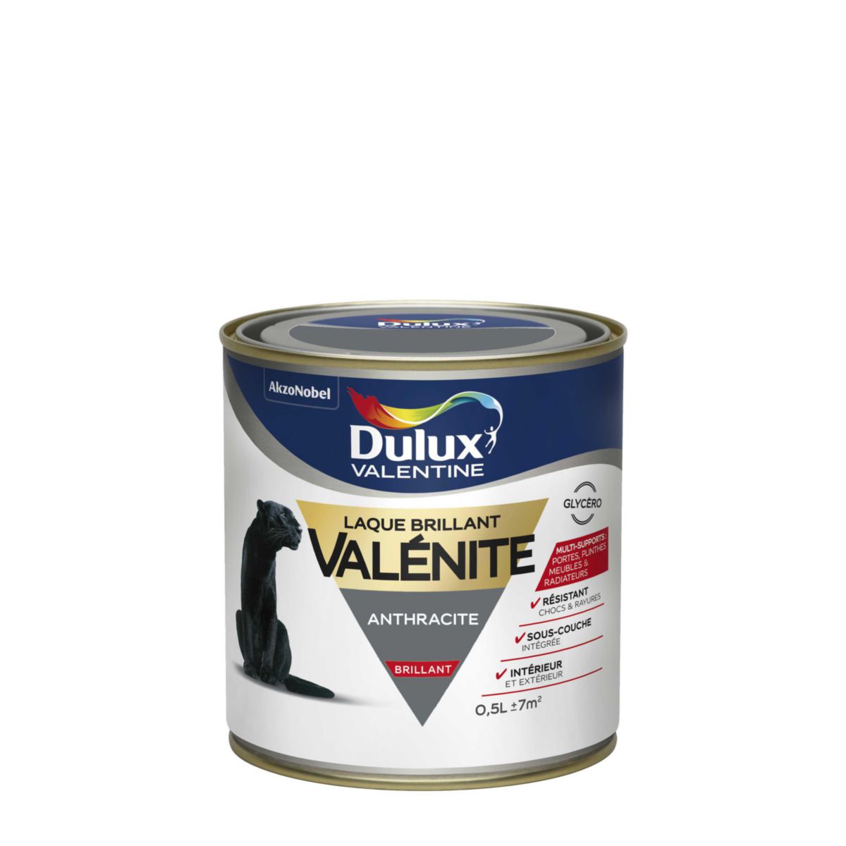 Peinture valenite glycero brillant anthracite 0,5 litre - DULUX VALENTINE