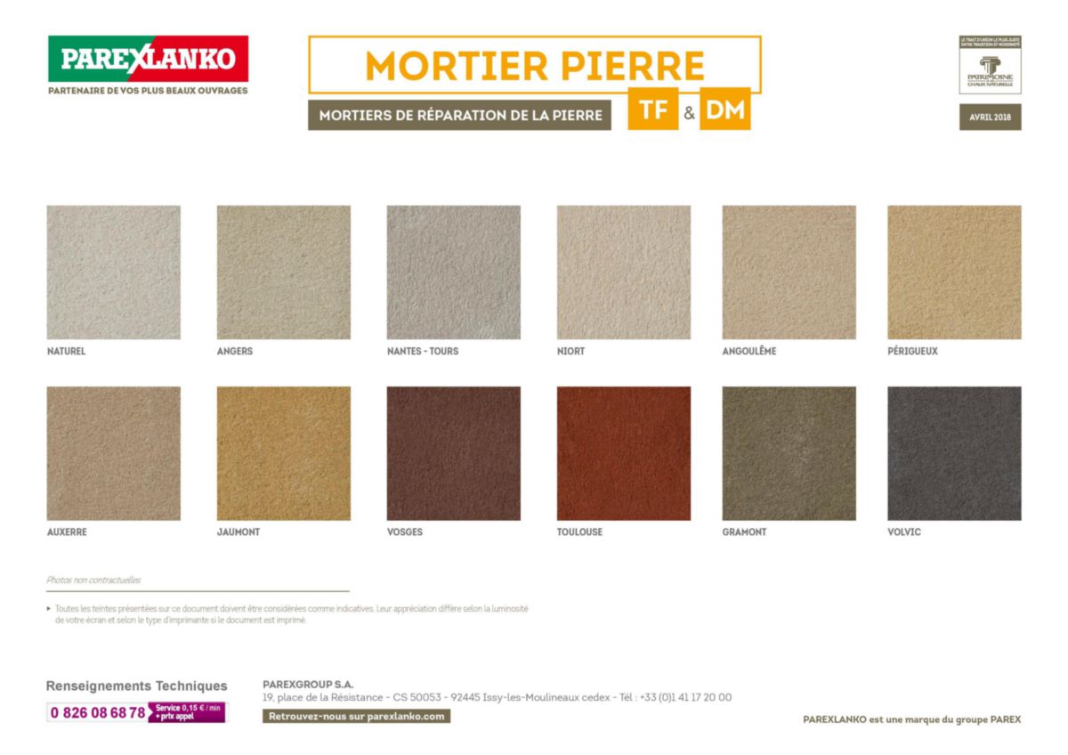 Mortier de réparation des pierres en épaisseur moyenne Artopierre grain ...