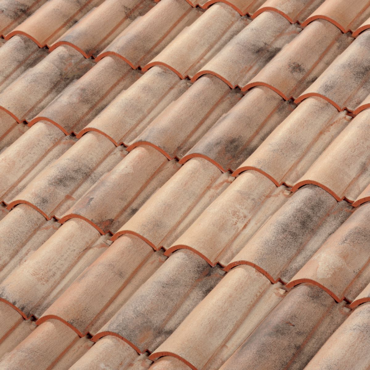 Tuile de rive ronde gauche à ressaut 13 LC - terre cuite vieilli ...