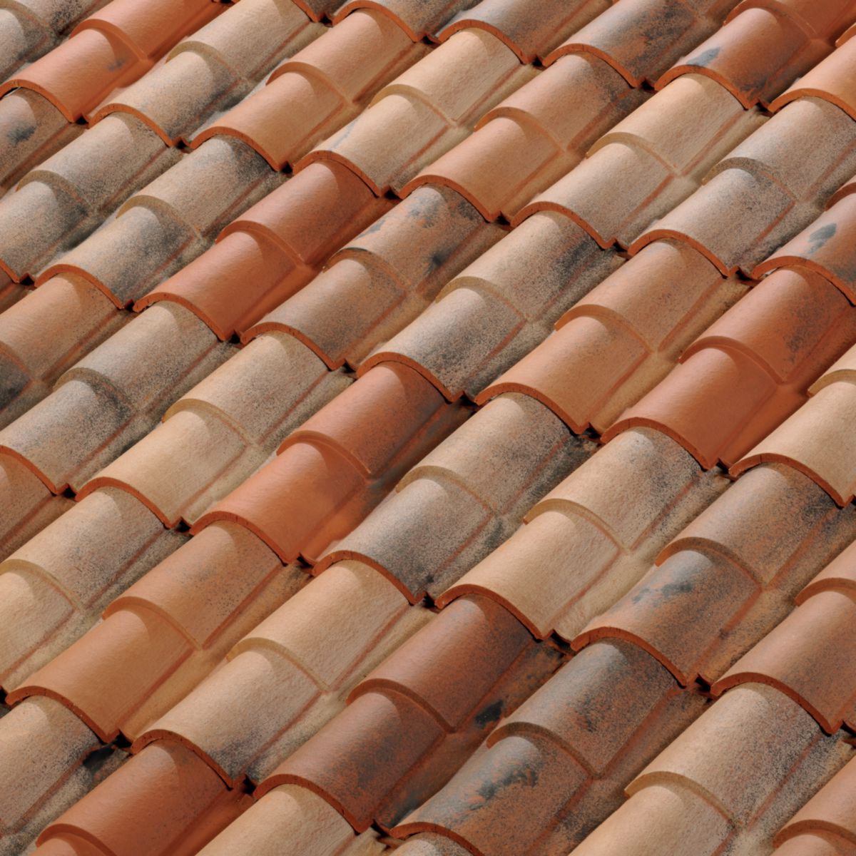 Tuile de rive ronde droite à ressaut 14 LC - terre cuite vieilli Castel ...