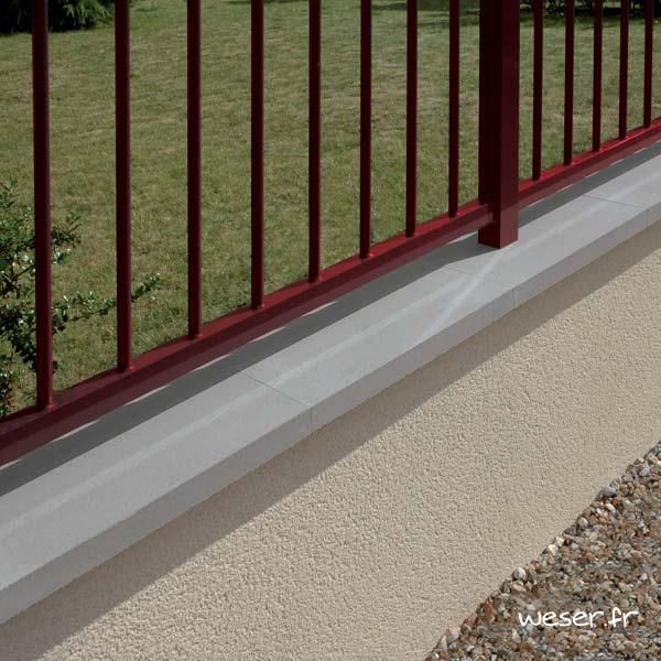 Chaperon de mur plat Optipose - gris - 49x28x4 cm - WESER