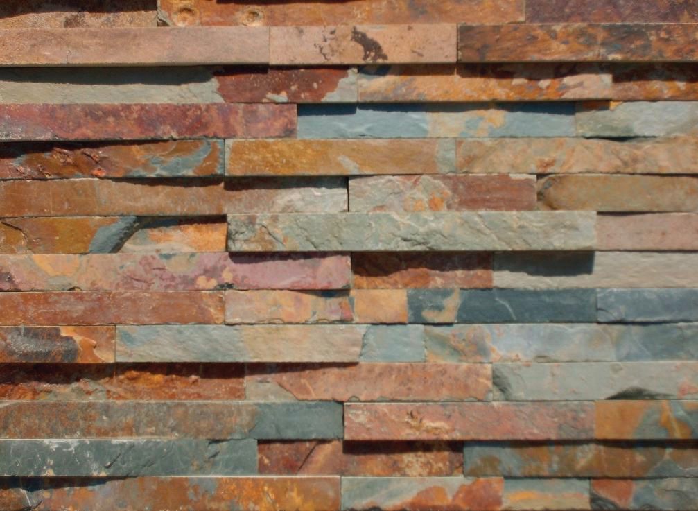 Parement mural intérieur/extérieur Indy - ardoise multicolore - 15x60 ...