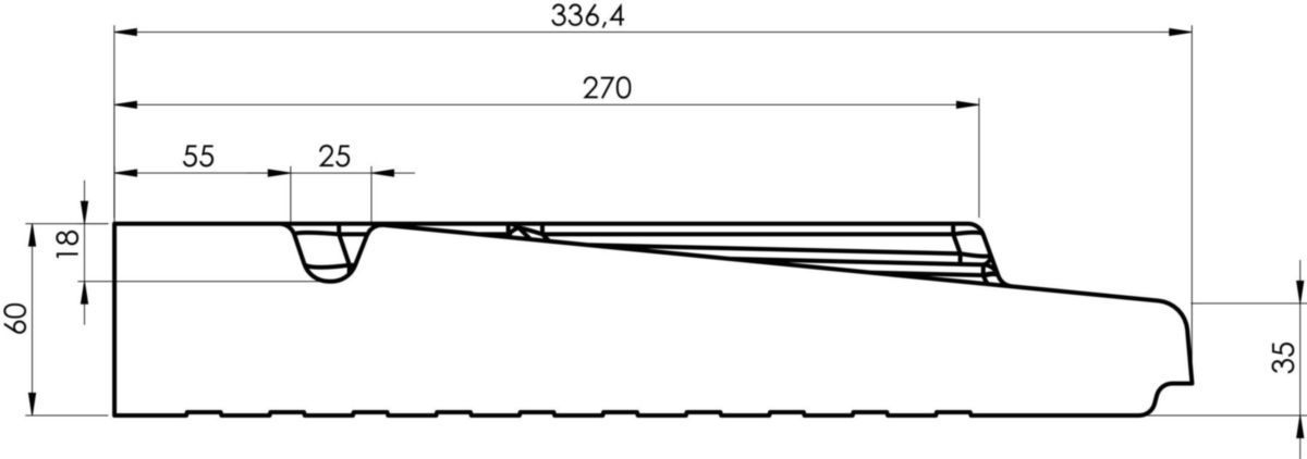 Seuil pour porte fenêtre pmr blanc 150 x 33,5 cm Réf. SEPMR34150B - WESER