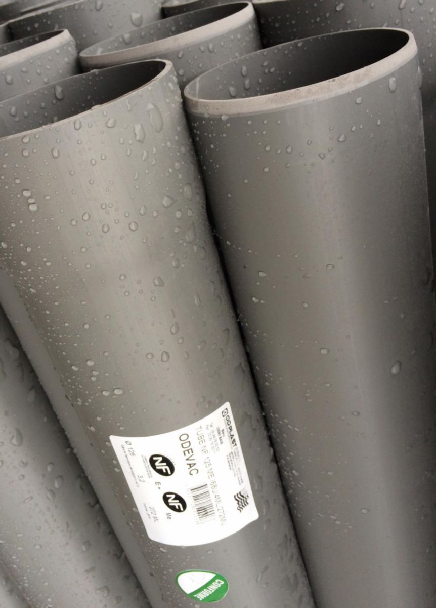 Tube PVC NF ME diamètre 125 longueur 4m - OD PLAST