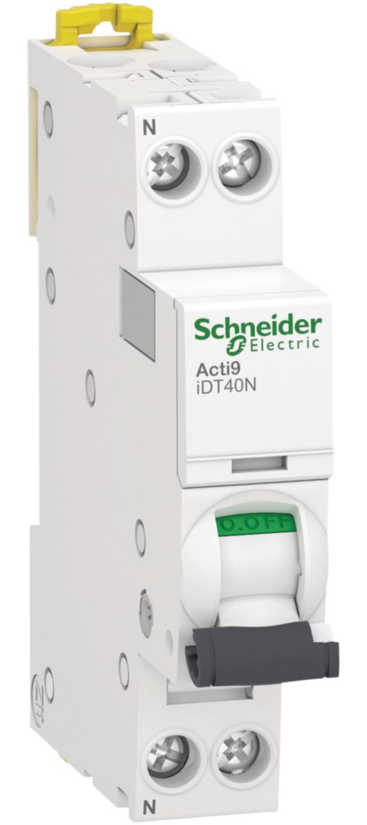 Disjoncteur modulaire Acti9 iDT40N - 1P+N D - 32 A - 6000 A / 10 kA - SCHNEIDER ELECTRIC