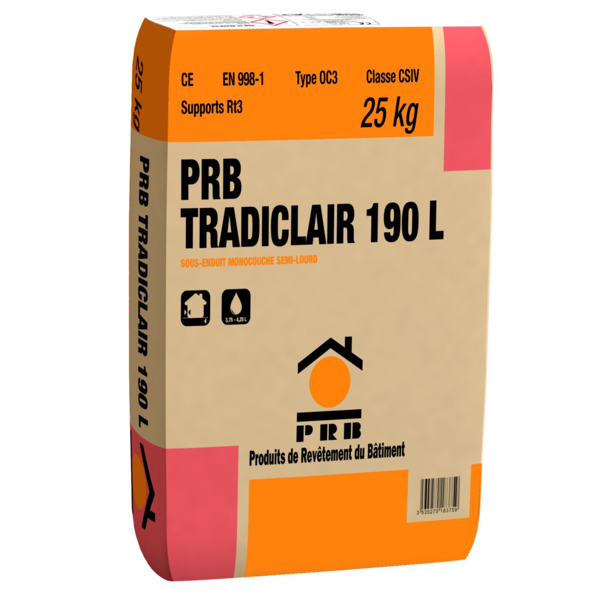 Sous-enduit d'imperméabilisation Tradiclair 190 L - sac de 25 kg - PRB