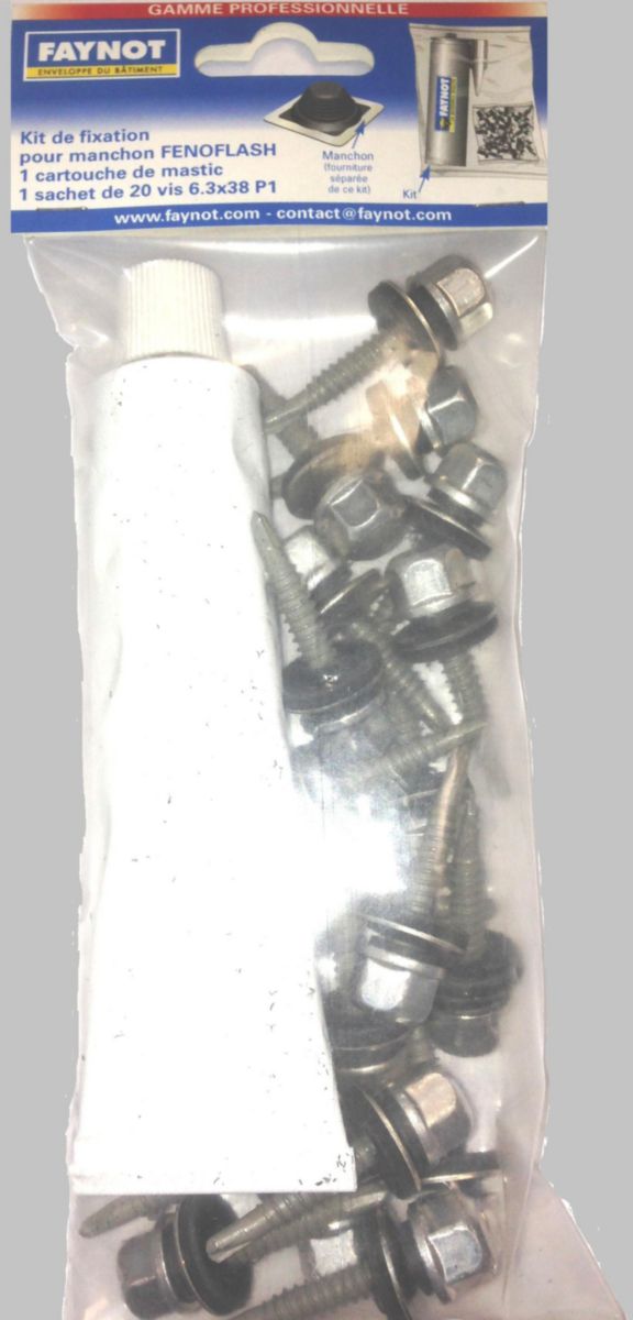 Kit de fixation Fenoflash 20 rivets pour bac acier/aluminium - FAYNOT