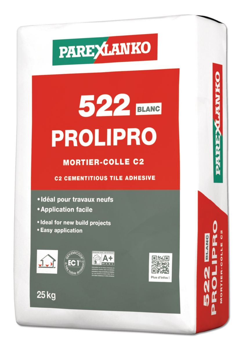 Mortier-colle sol/mur intérieur/extérieur 522 Prolipro - gris - sac de ...