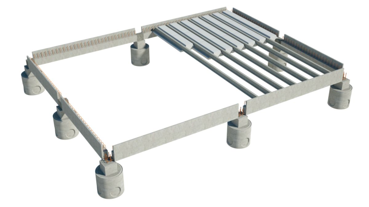 Poutrelle grande portée sans étais GP156 - H. 15 cm - L. 5,20 m - KP1