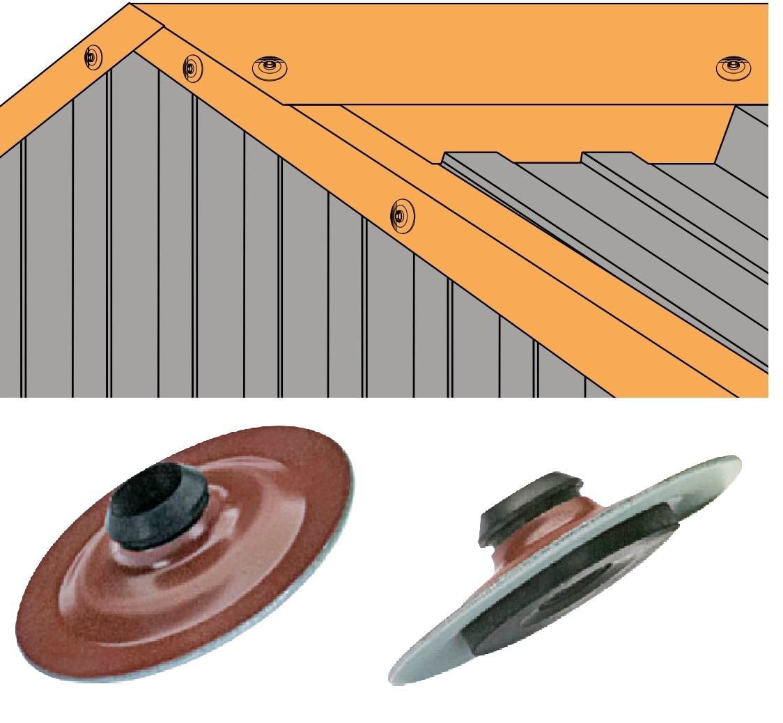 RONDELLE BOSSAGE DIAM 34 RAL 8012 rouge tuile avec rondelle à cheminée ...