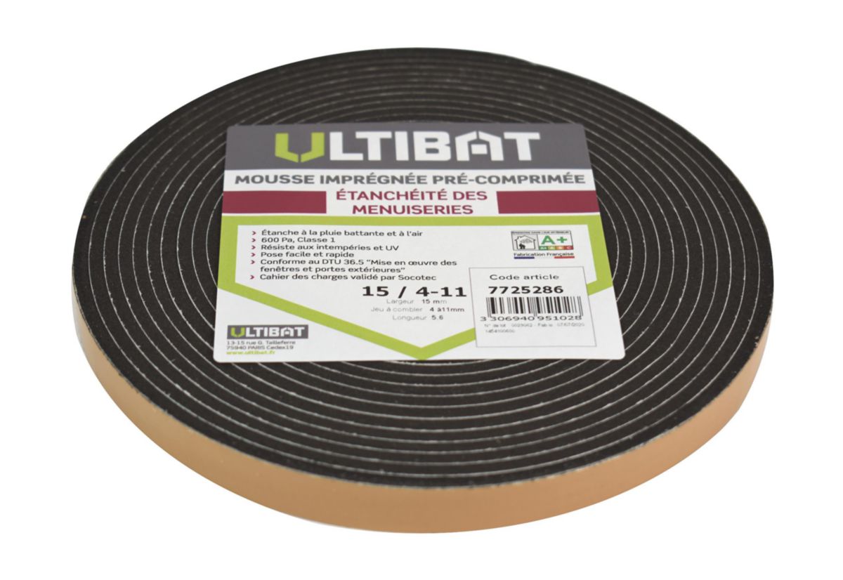 Mousse imprégnée pour joint d'étanchéité de menuiserie extérieure ...