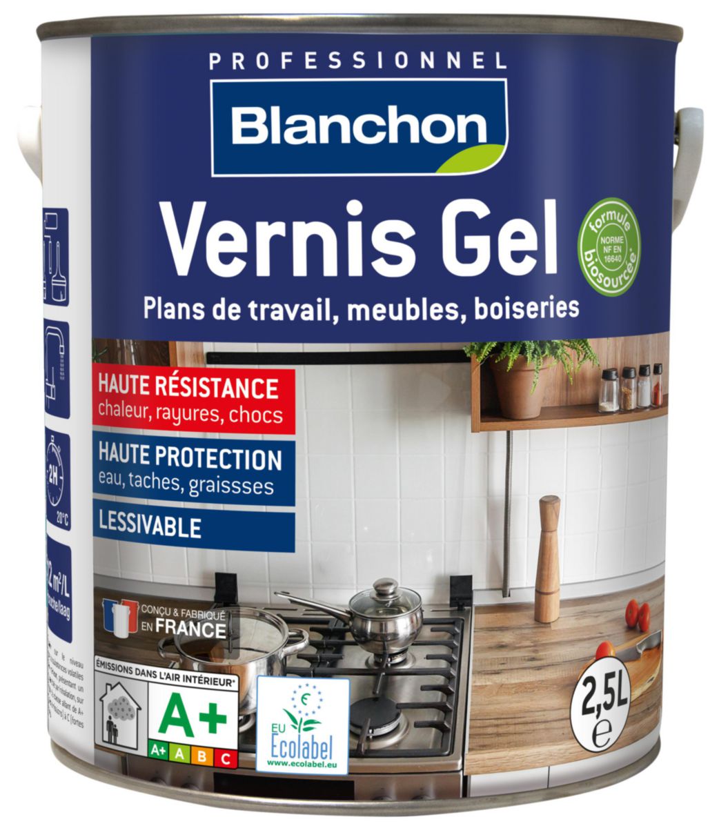 Vernis bois gel cire 2,5 litre chêne clair - BLANCHON