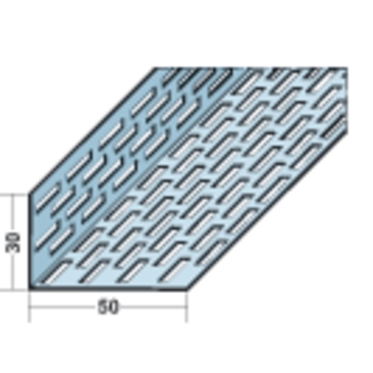 Profilé de ventilation anti-rongeur 9071 métal L. 2,50 m ailes 50x30 mm ...