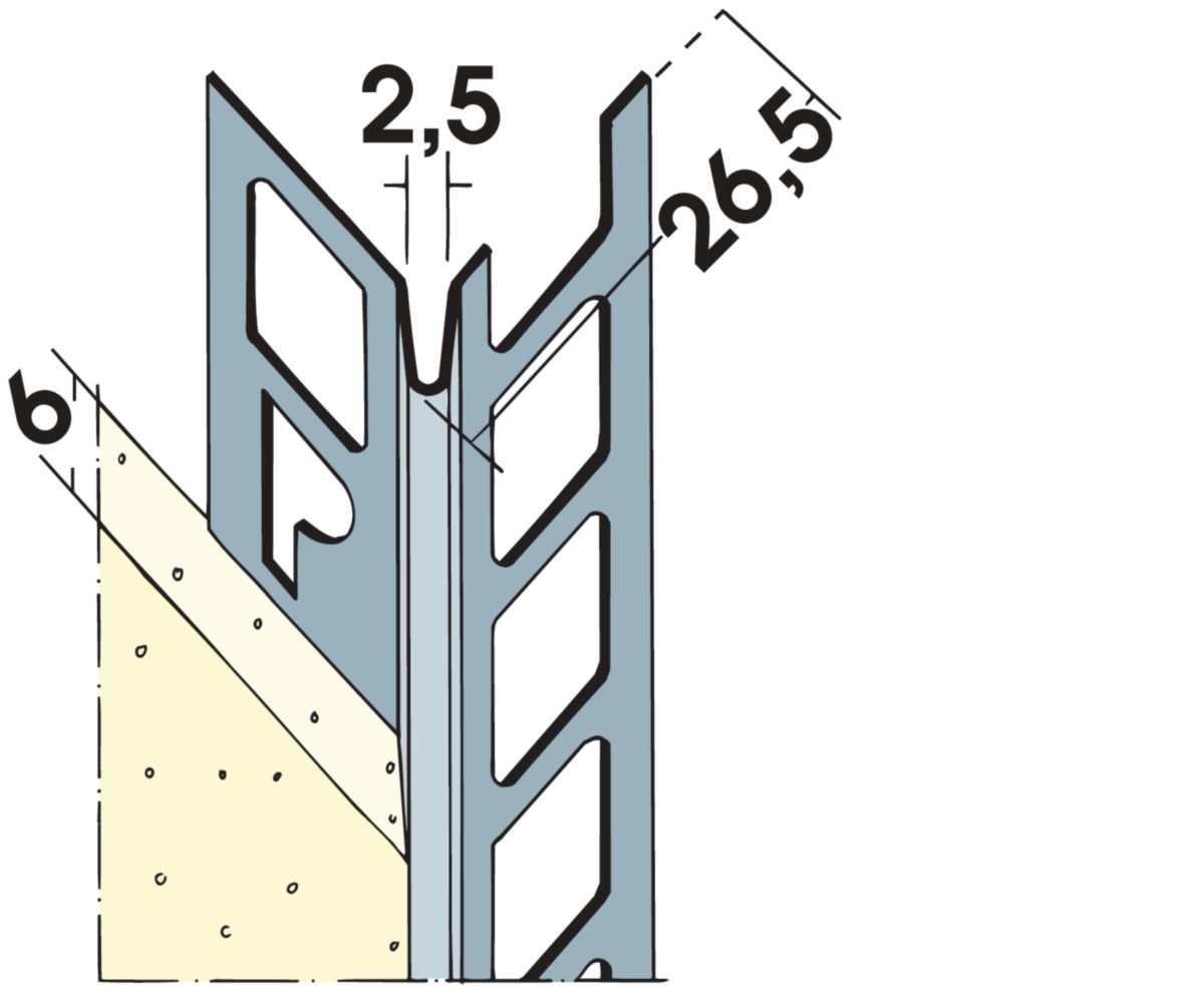 Cornière d'angle plâtrière perforée aluminium longueur 2,50m Réf. 9104 ...