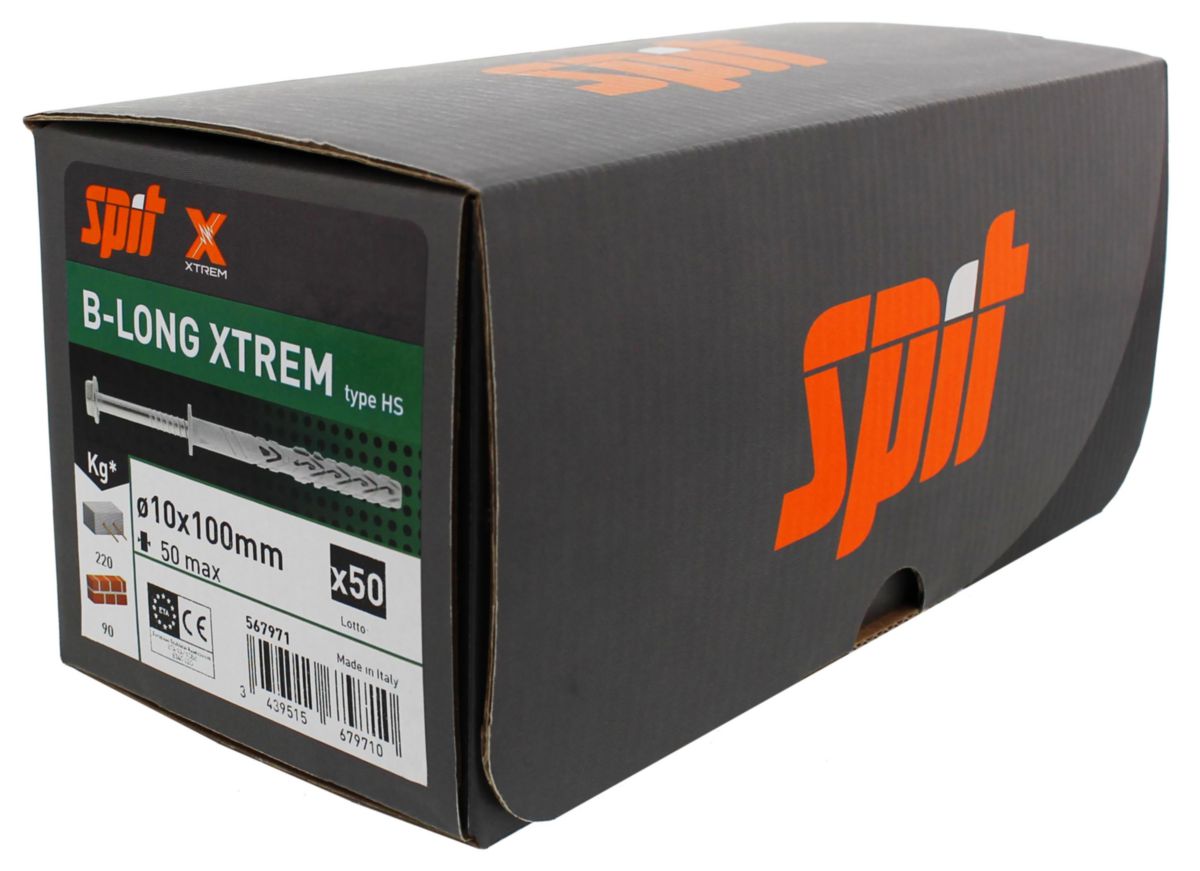 Cheville légère Spit B-Long 10X100/50HS tète hexagonale réf.567971 - SPIT