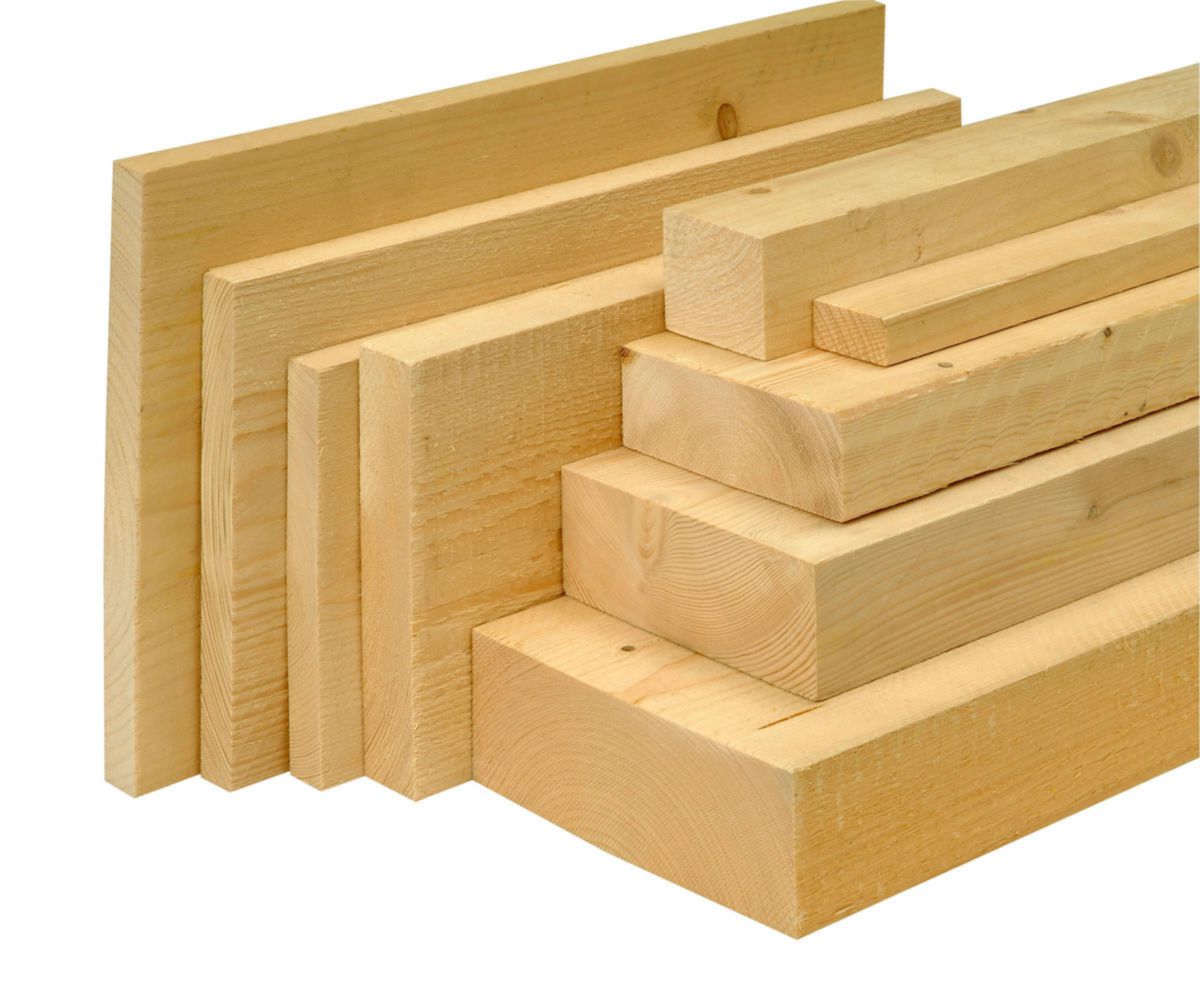 Chevron Sapin/Epicéa KD (sec séchoir) traité classe 2 63x75 mm longueur ...