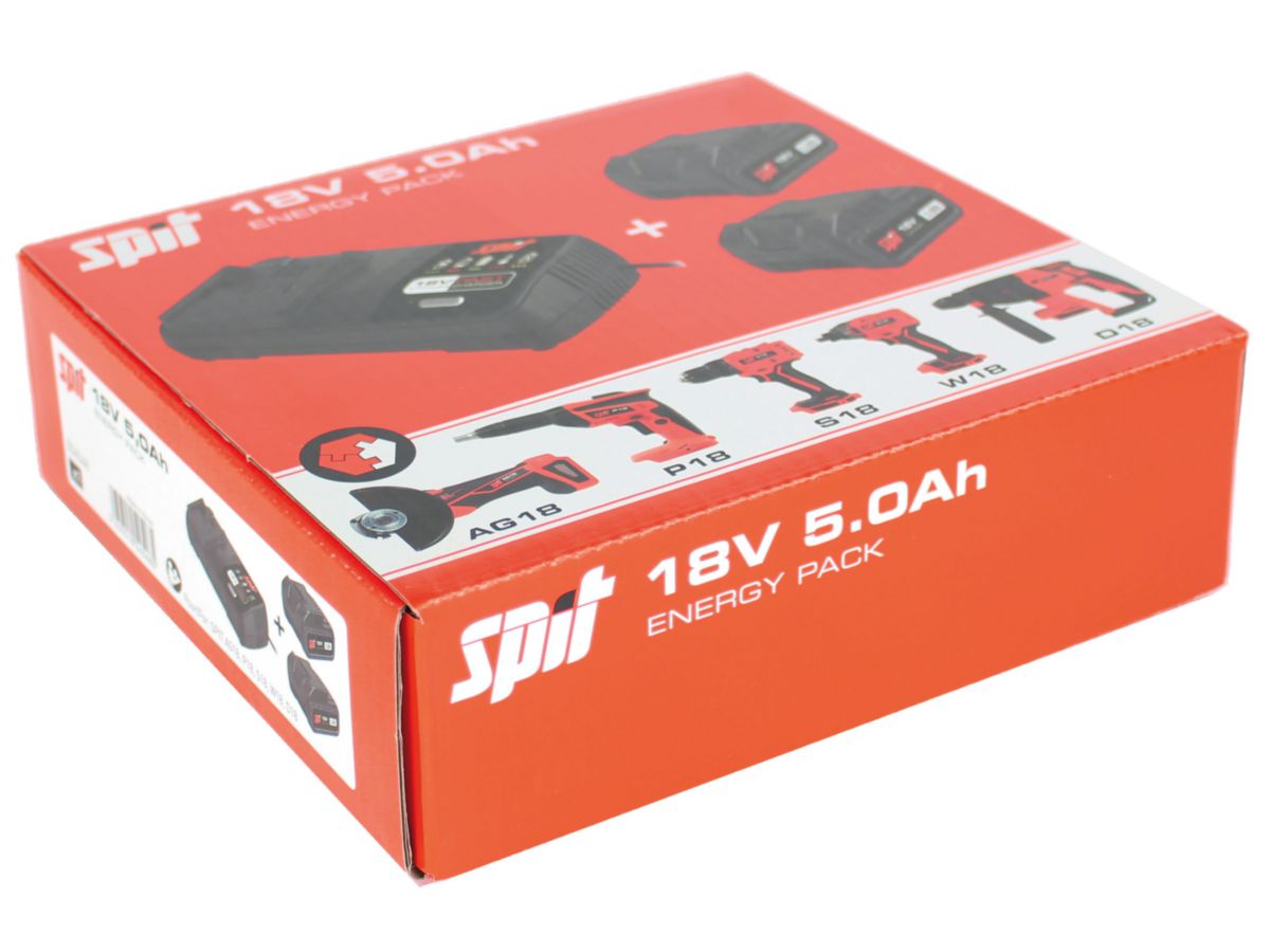 SPIT - Pack Energie comprenant 2 batteries 18 V - 5 Ah et 1 chargeur ...